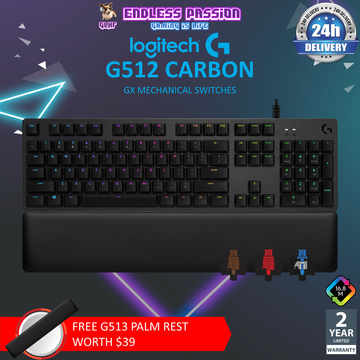 Logitech G512 Carbon RGB Wired Mechanical Gaming Keyboard – Endless Passion