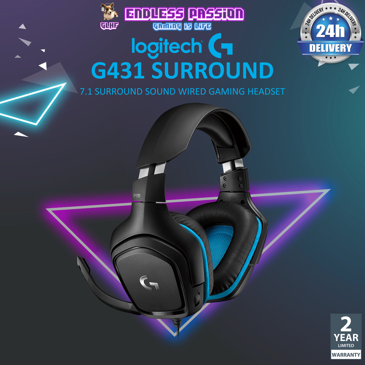 Logitech G431 7.1 Surround Sound Wired Gaming Headset – Endless Passion