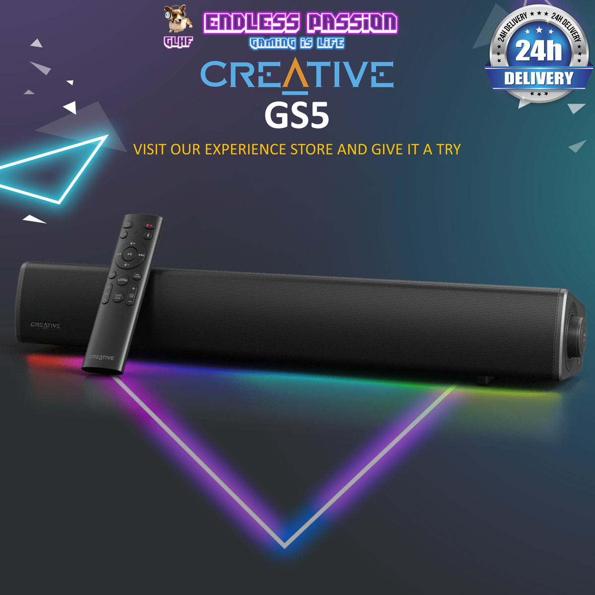 Creative Sound Blaster GS5 Compact RGB Gaming Soundbar – Endless Passion