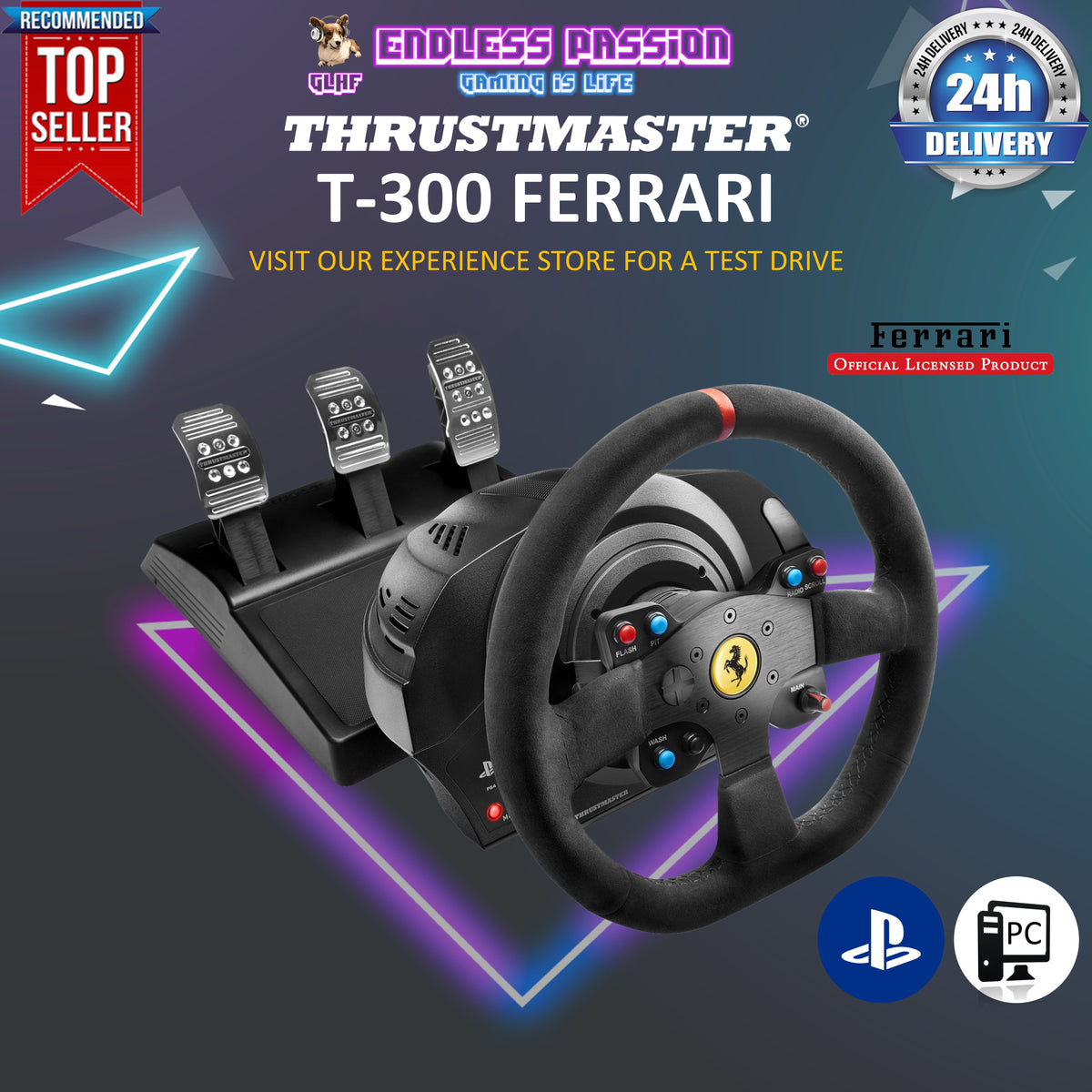 Thrustmaster T300 Ferrari Integral RW Alcantara edition – Endless Passion
