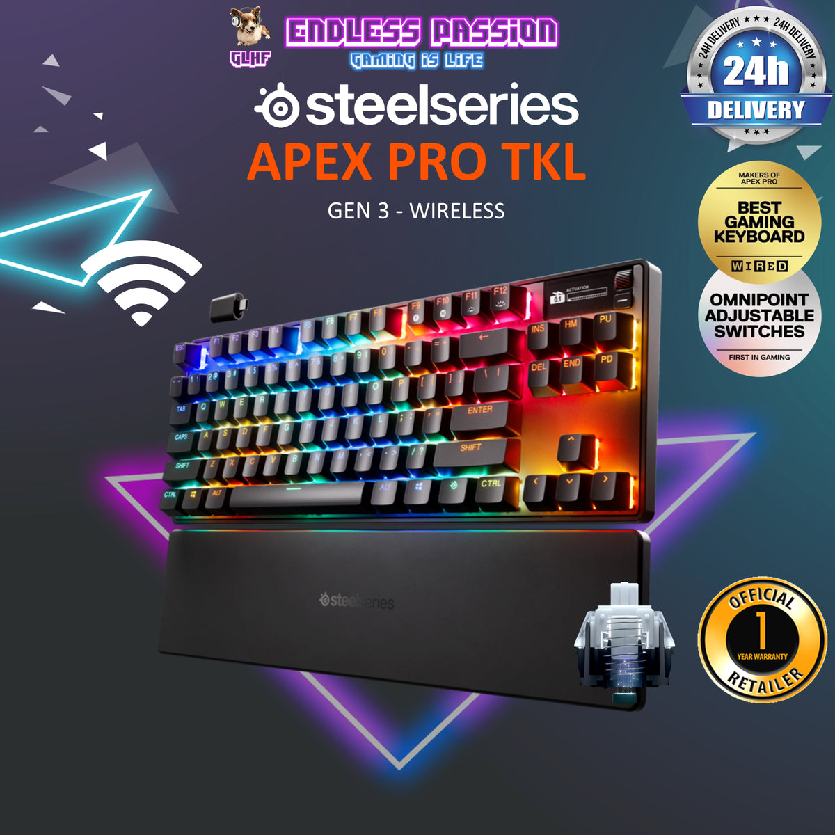 SteelSeries Apex Pro TKL Wireless Gen 3 Gaming Keyboard – Endless Passion