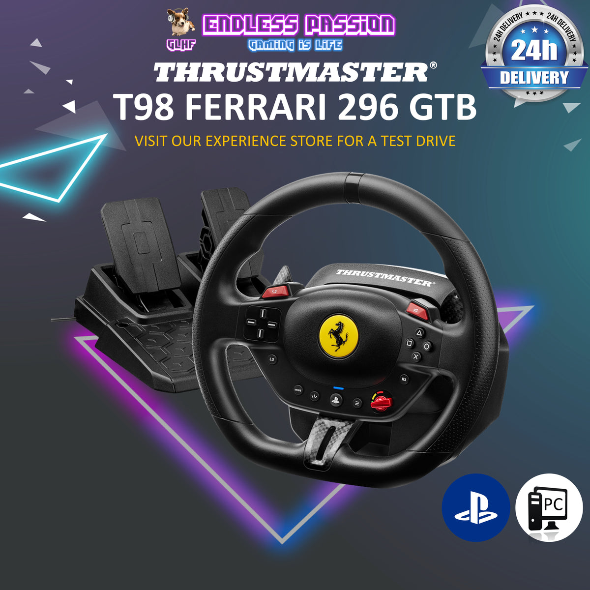 Thrustmaster T98 Ferrari 296 GTB Racing Wheel - 4160918 – Endless Passion