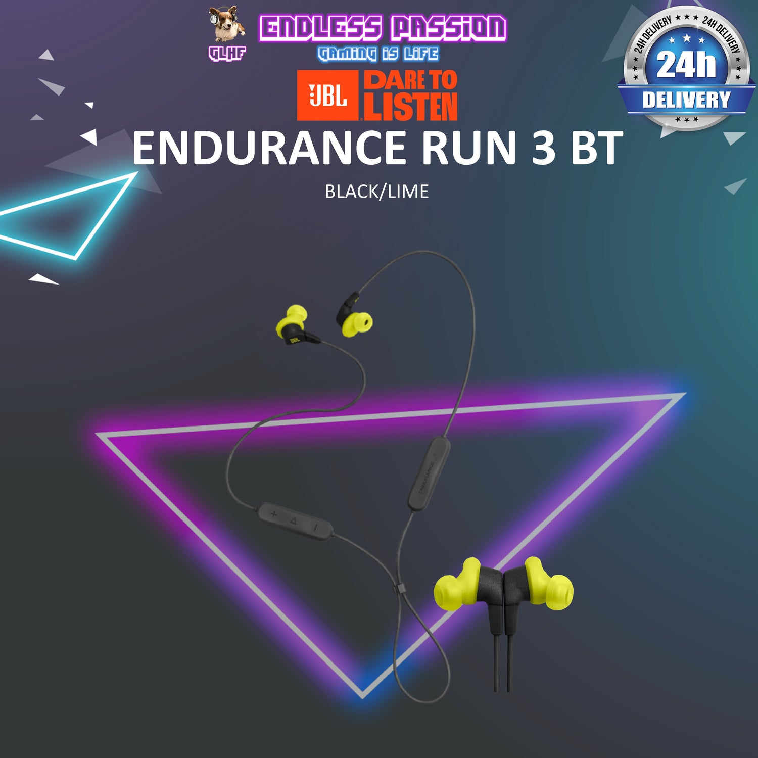 JBL Endurance Run 3 BT Sweatproof Wireless In-Ear Sports Headphone ...