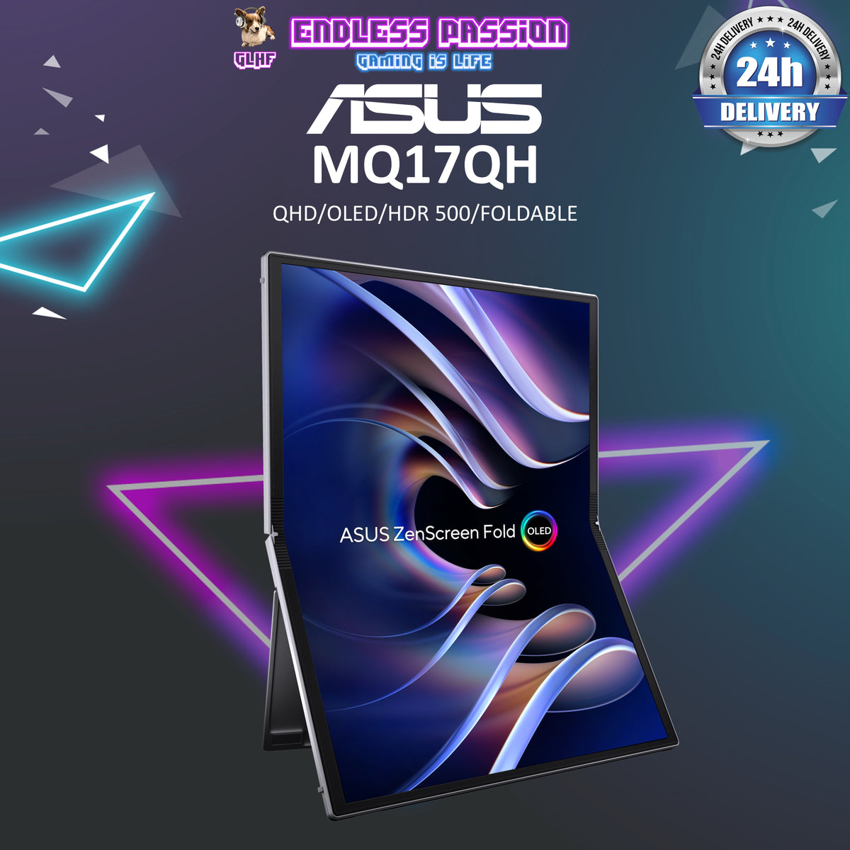 ASUS ZenScreen Fold OLED MQ17QH QHD Portable Monitor – Endless Passion