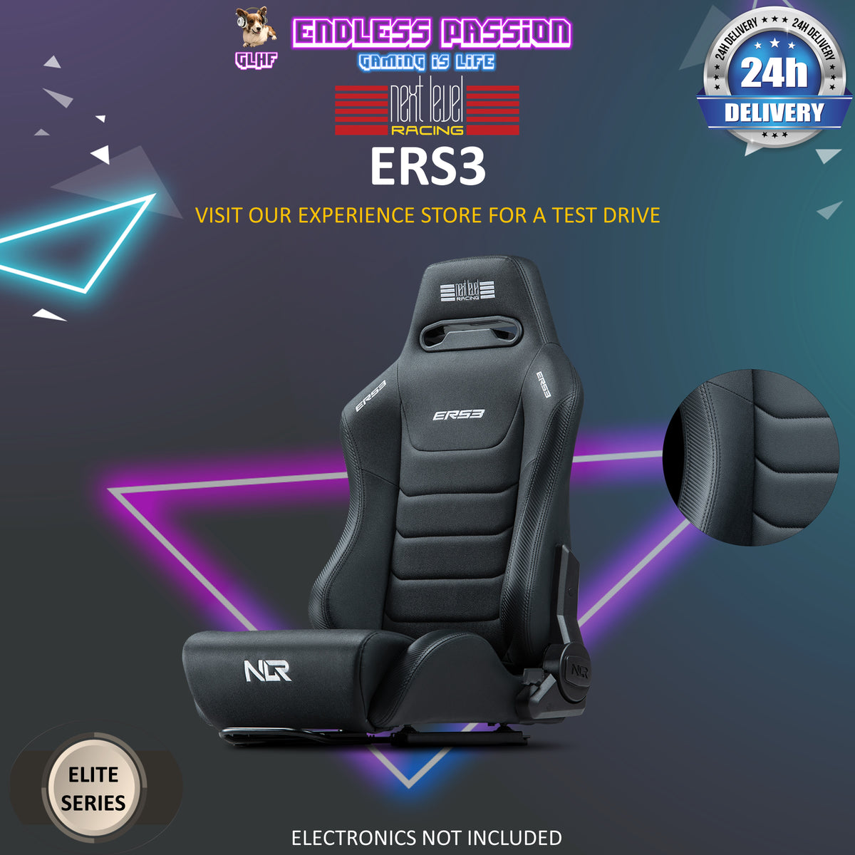 Next Level Racing Elite ERS3 Reclining Racing Seat – Endless Passion