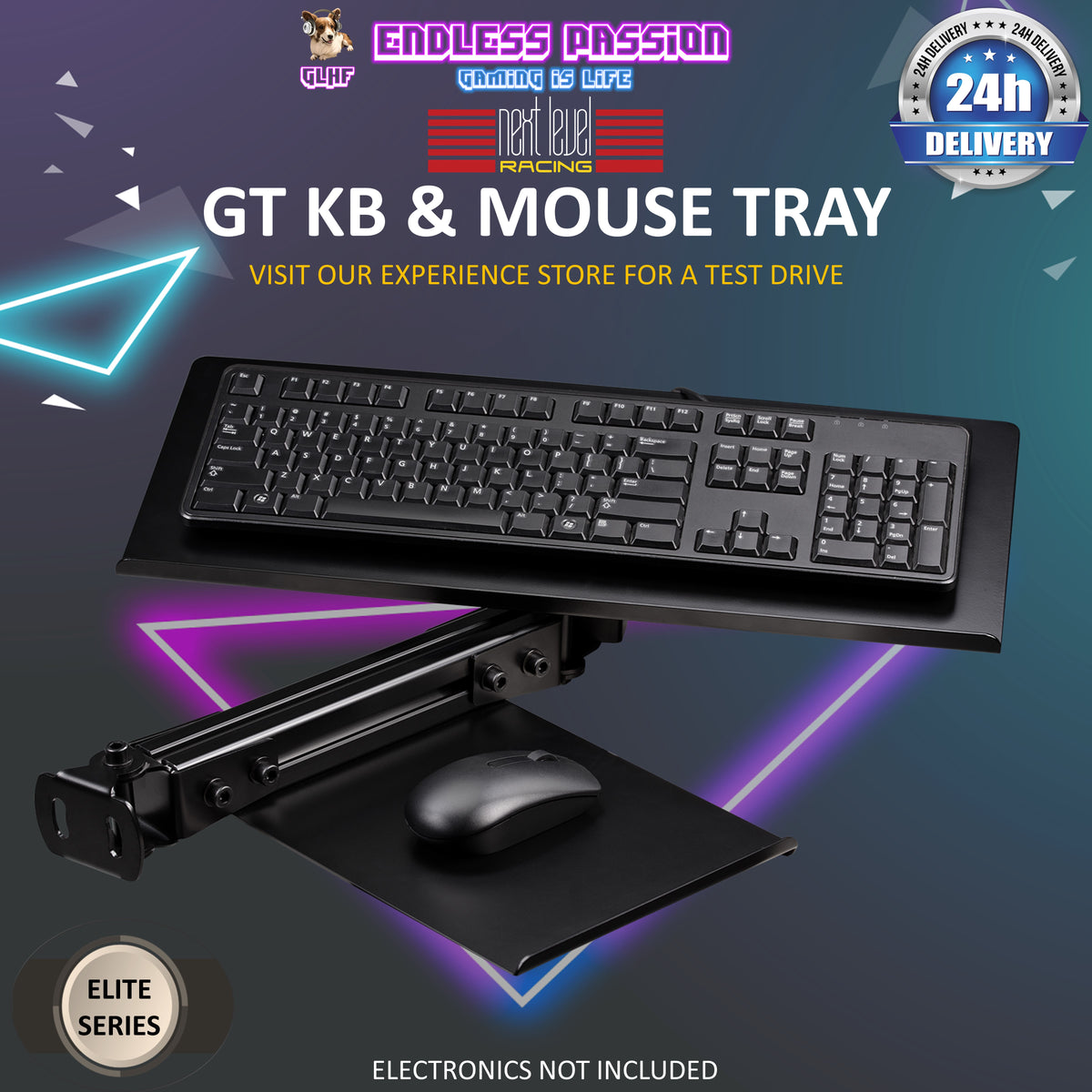 Next Level Racing GTELITE Keyboard And Mouse Tray - Black Edition ...