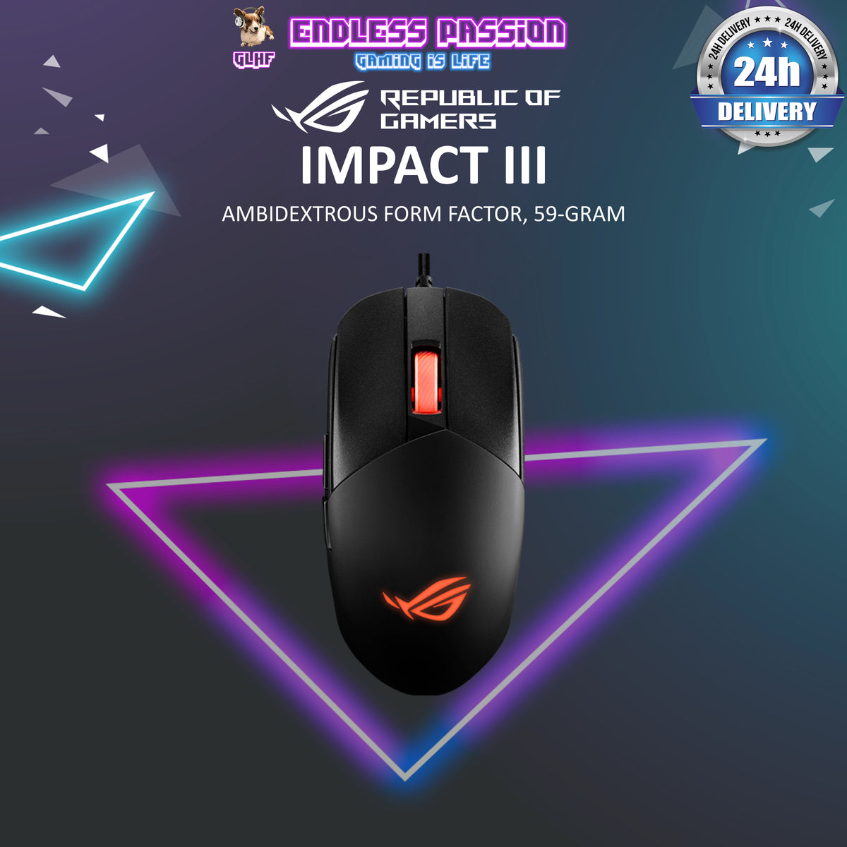 Asus ROG Strix Impact III Wired Gaming Mouse – Endless Passion
