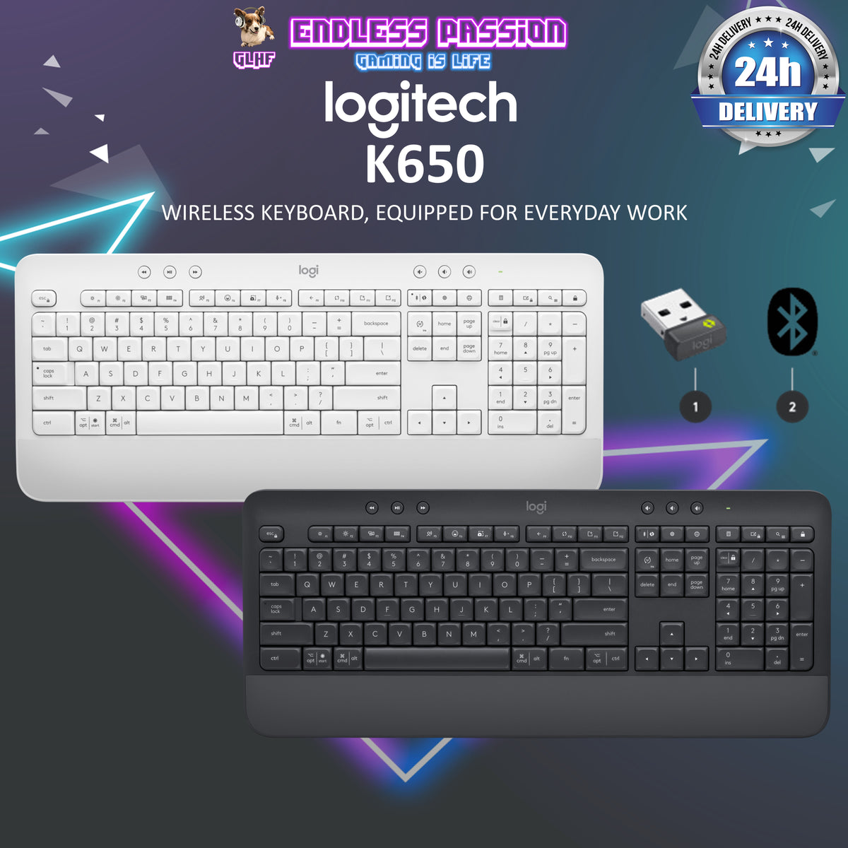 Logitech Signature K650 Full-Size Wireless Keyboard with Wrist Rest ...