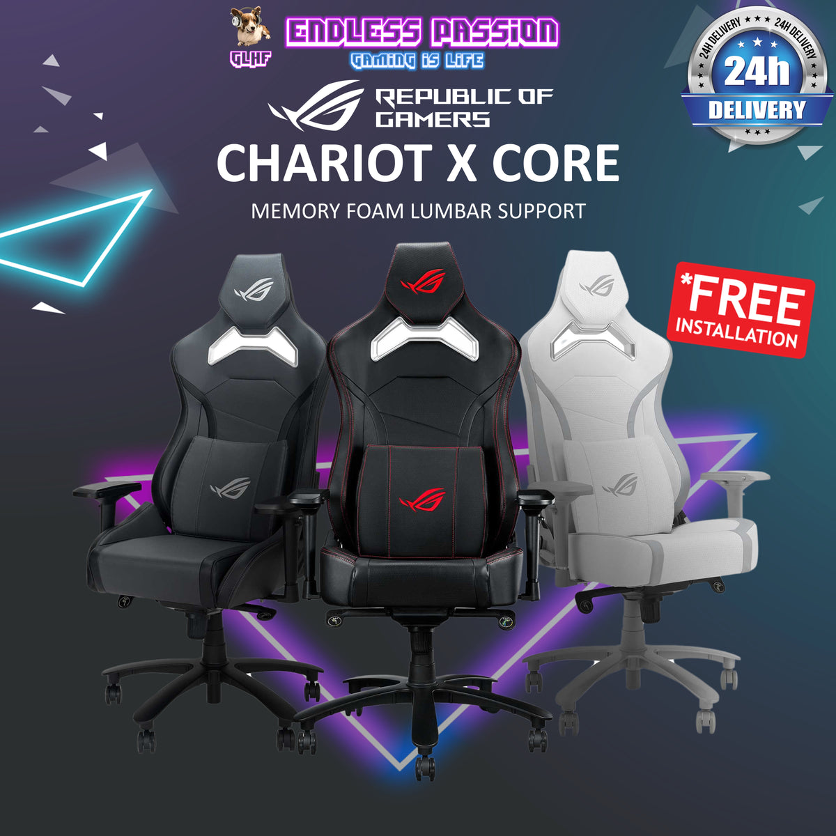 Asus ROG Chariot X Core Gaming Chair – Endless Passion