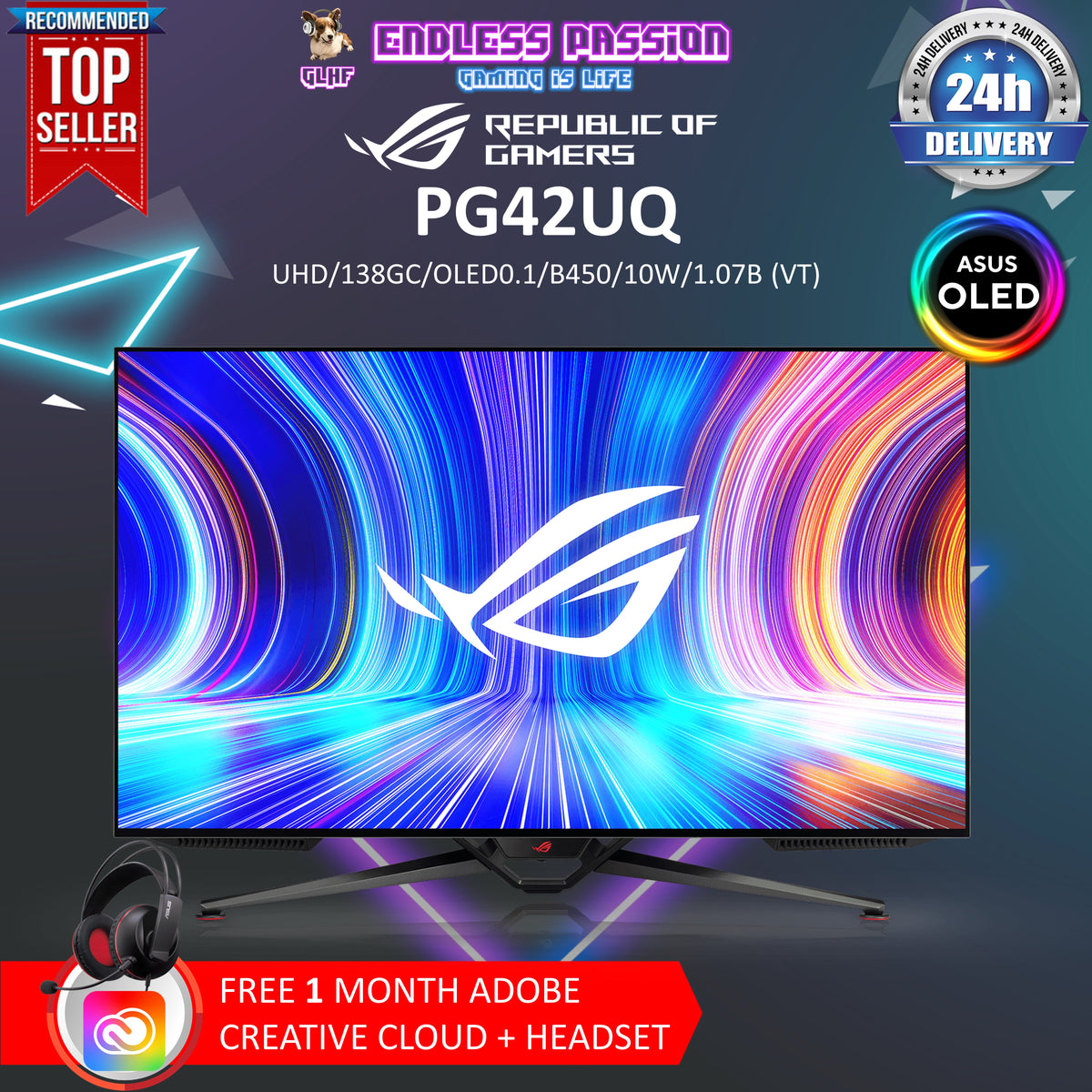 ASUS ROG Swift OLED PG42UQ 42 Inch Gaming Monitor – Endless Passion