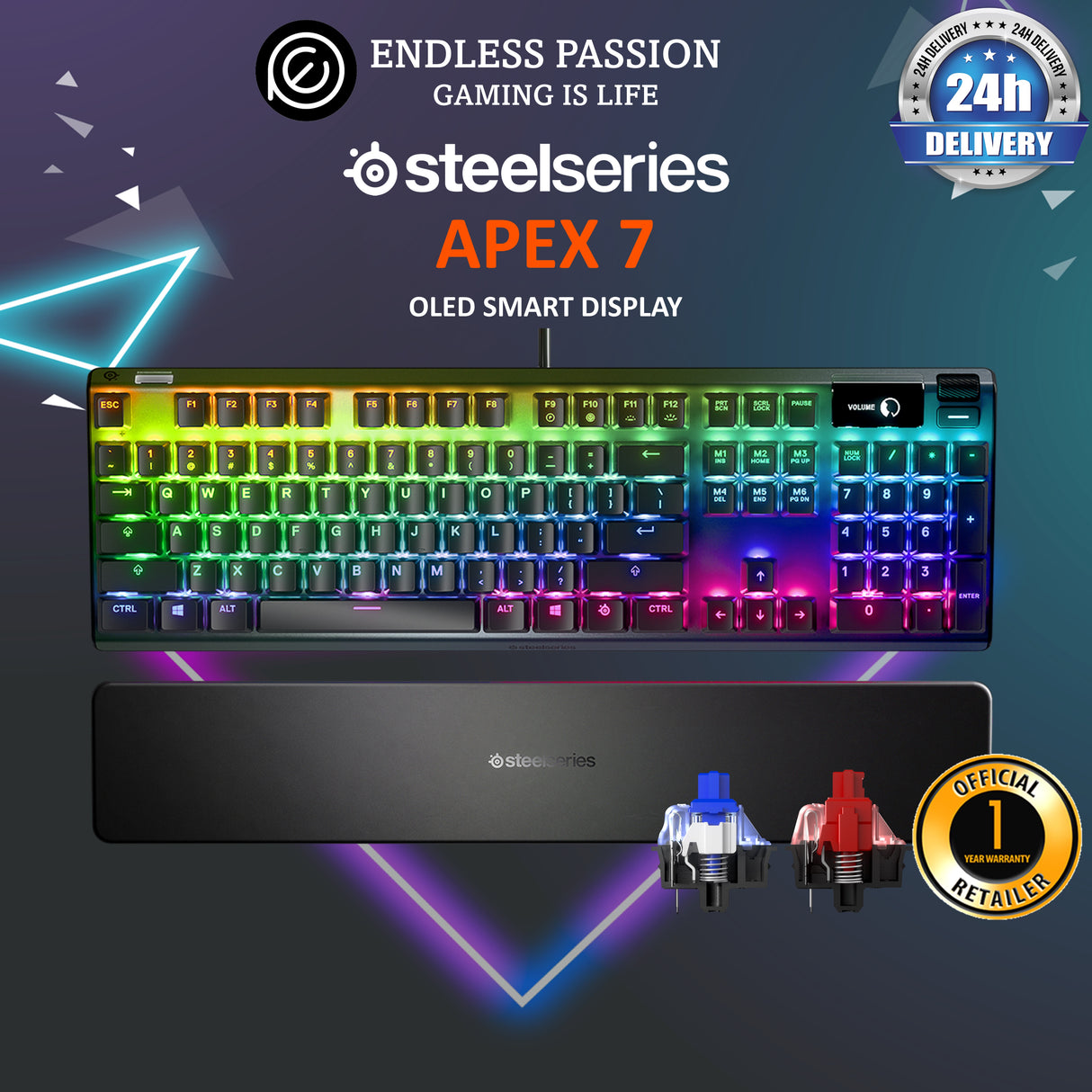 SteelSeries Apex 7 Gaming Keyboard – Endless Passion