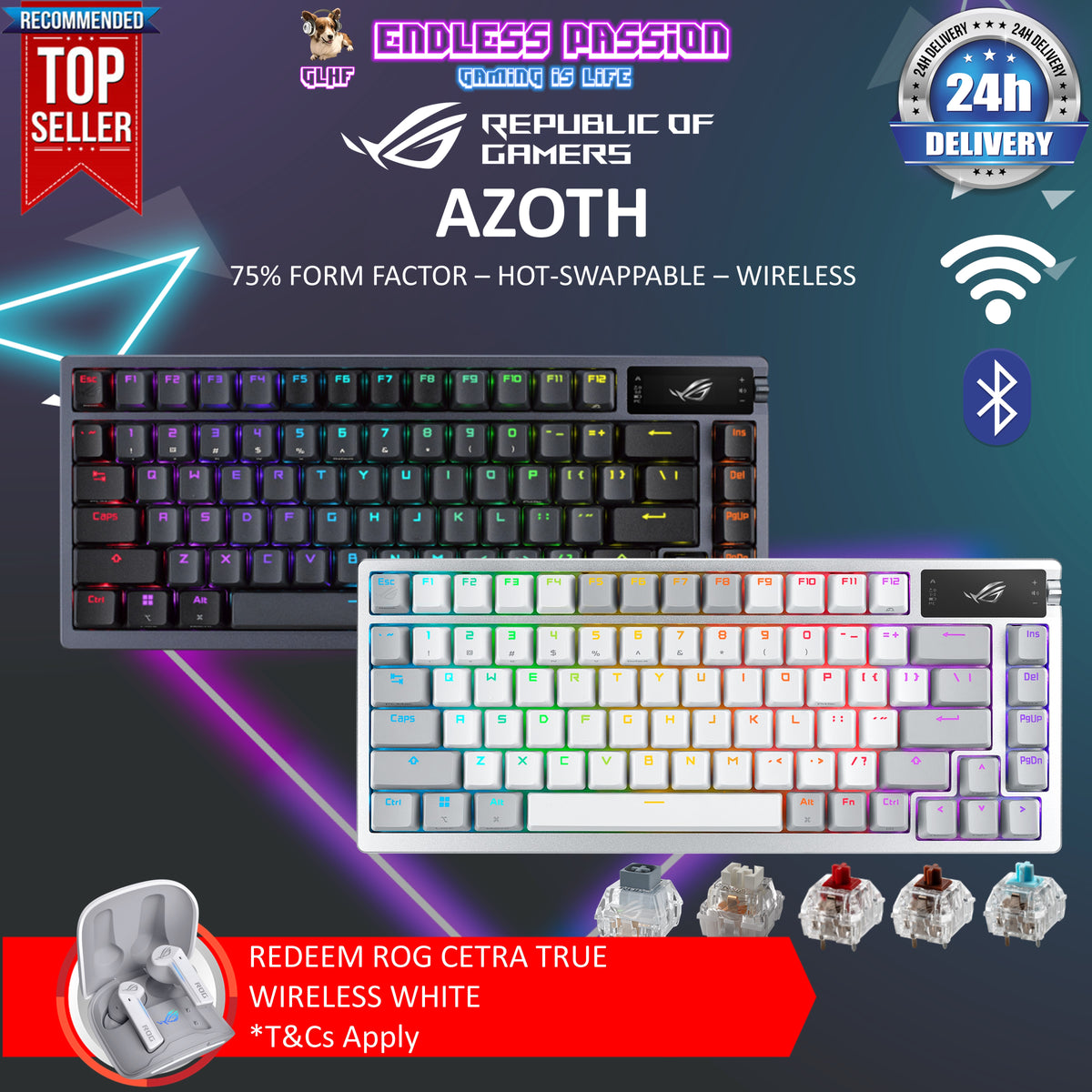 Asus ROG Azoth 75% Wireless Custom Gaming Keyboard – Endless Passion