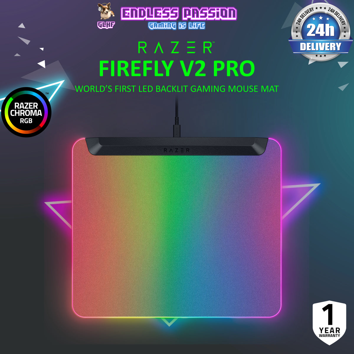 Razer Firefly V2 Pro Fully Illuminated RGB Gaming Mouse Mat – Endless ...