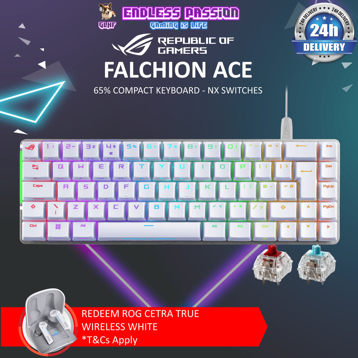 Asus ROG Falchion Ace 65% Compact Wired Gaming Keyboard – Endless Passion