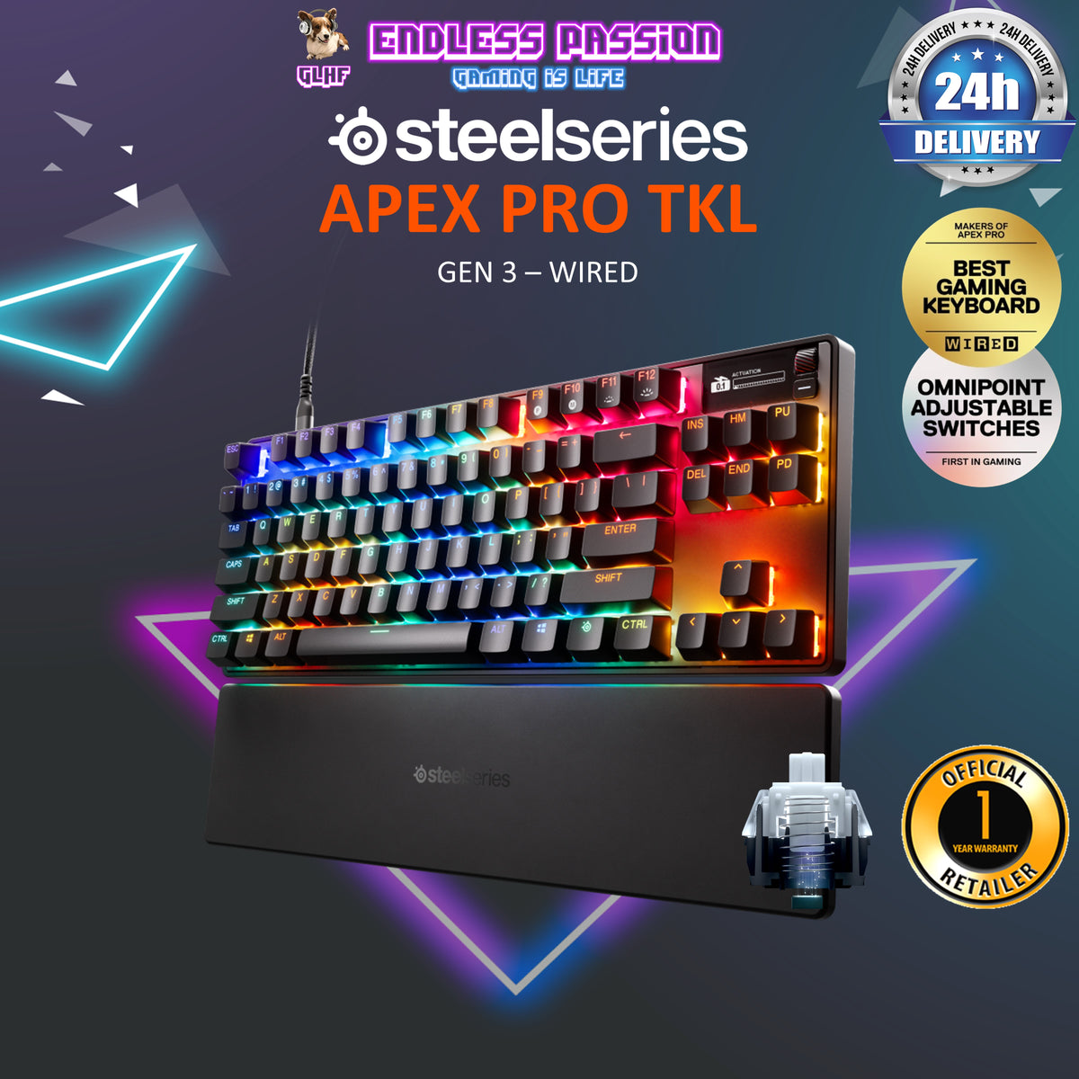 SteelSeries Apex Pro TKL Gen 3 Wired Gaming Keyboard – Endless Passion